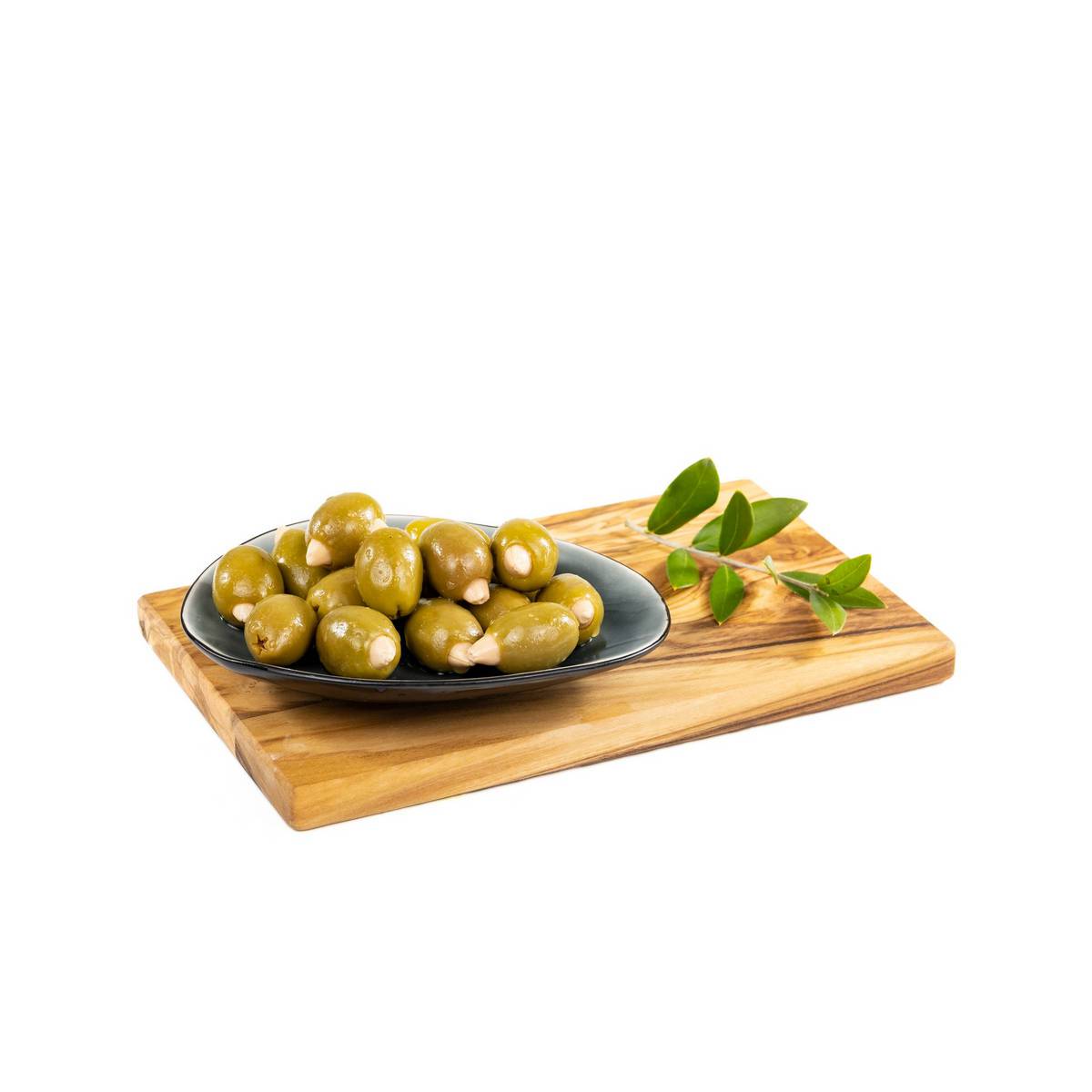 Oliven, grün, gefüllt mit Mandel | Feinkost, Spezialitäten und mehr